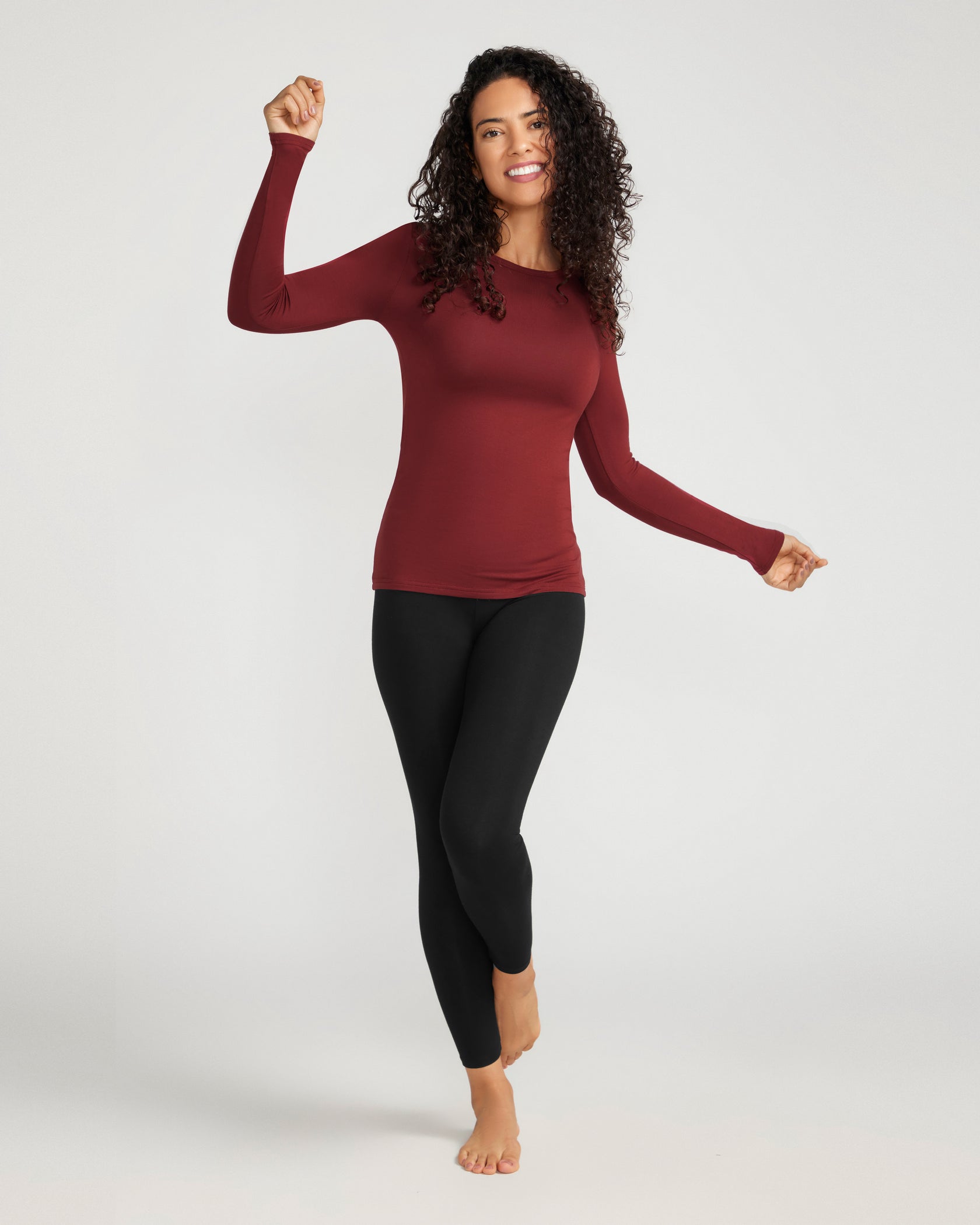 Long Sleeve Base Layer Thermals - Burnt Red – O2wear