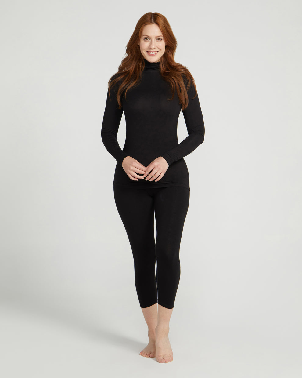 Bamboo Turtle Neck Skivvy - Black – O2wear