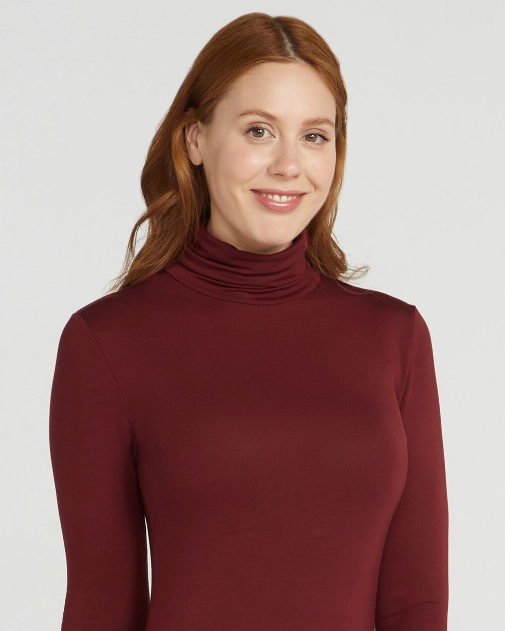 Bamboo Turtle Neck Skivvy - Burnt Red – O2wear
